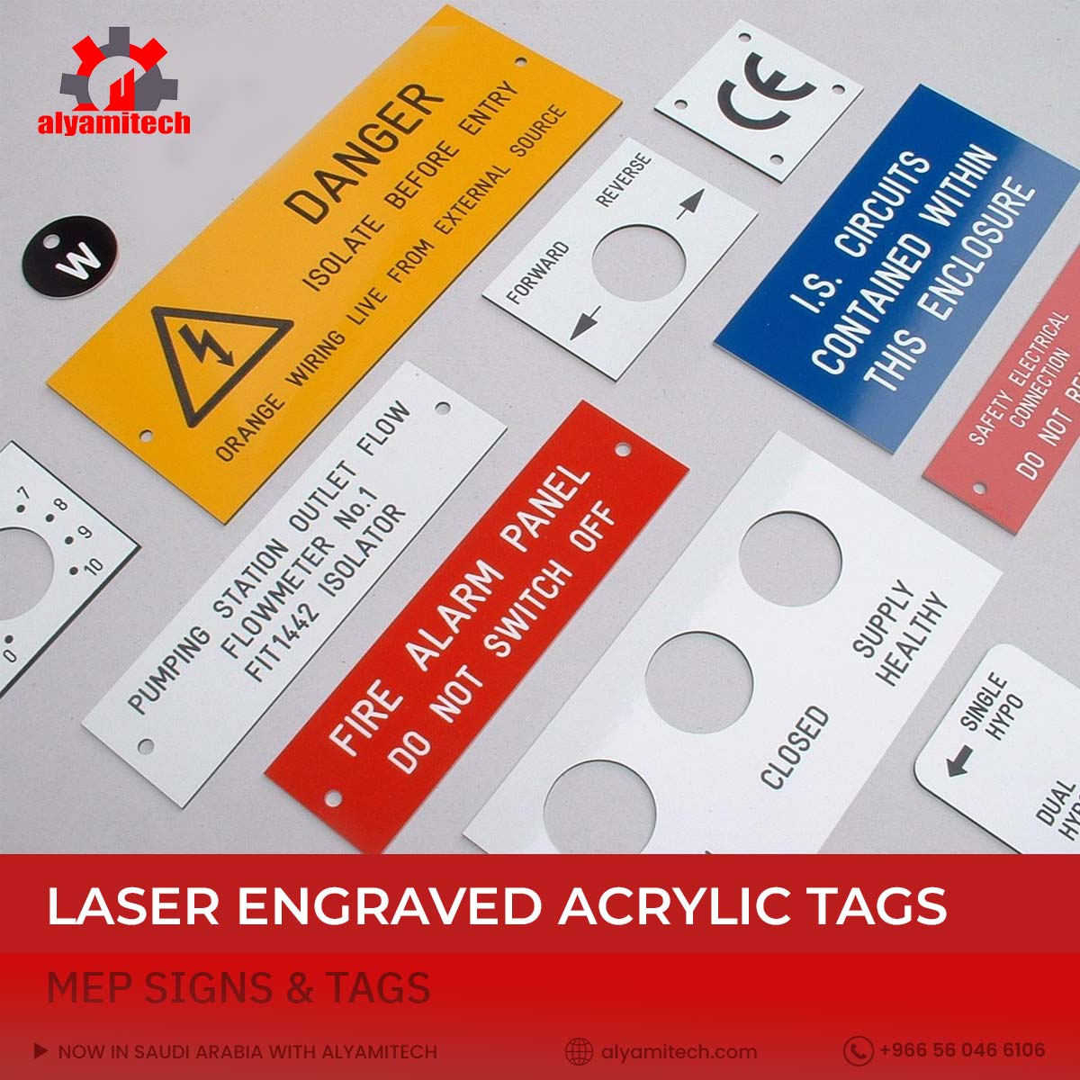 Acrylic Labels, Markers & Tags Saudi Arabia - Alyamitech